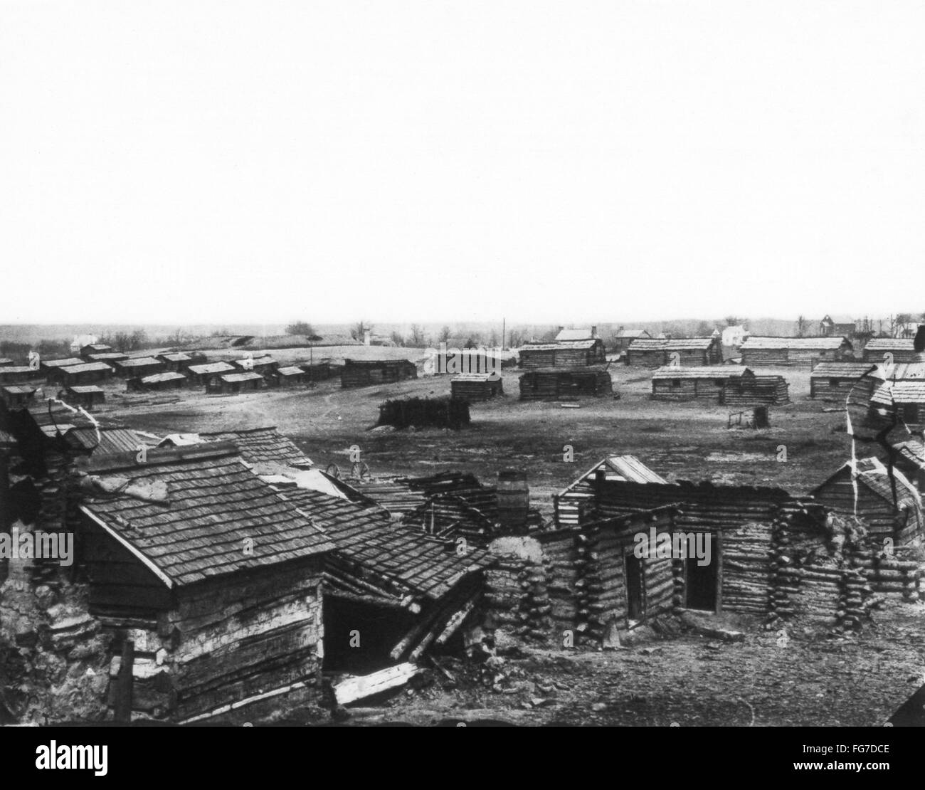 CIVIL WAR: CENTREVILLE, 1862. /nConfederate winter quarters, at ...