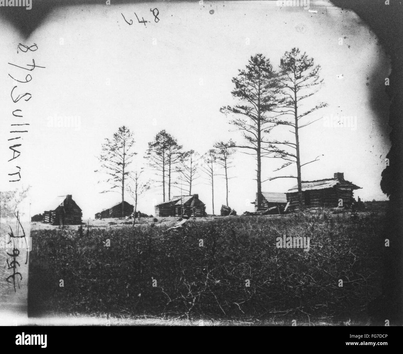 CIVIL WAR: MANASSAS, 1862. /nConfederate winter quarters, at Manassas, Virginia. Photograph by ...
