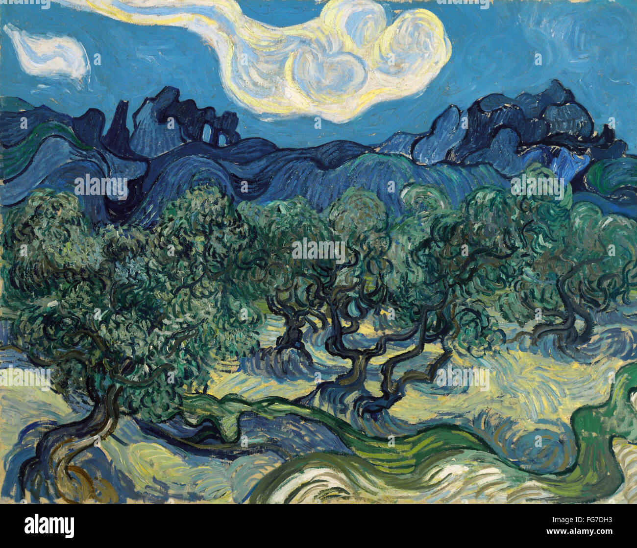 VAN GOGH: OLIVE TREES, 1889. /n'Olive Trees with Alpilles in the ...