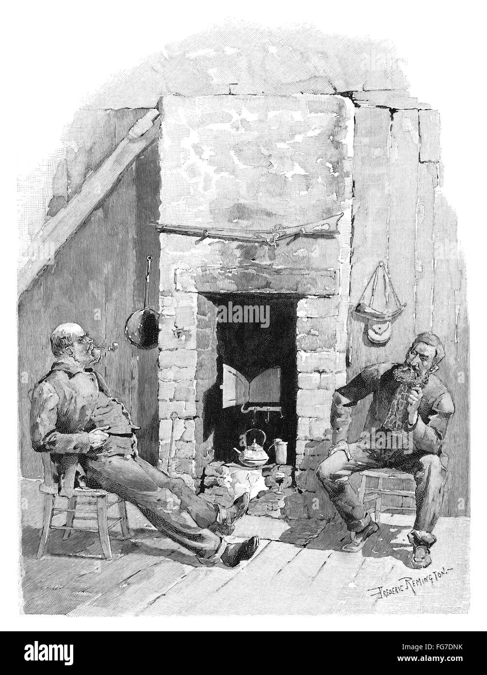 HUDSON BAY: TRAPPERS, 1892. /n'Talking Musquash.' Fur trappers of the ...