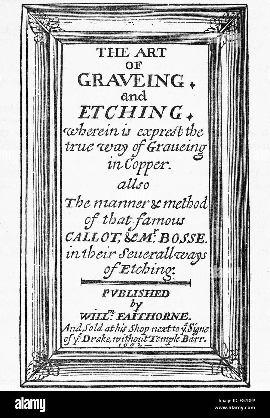 TITLE PAGE: ENGRAVING, 1662. /nTitle page from 'The Art of Graveing and ...