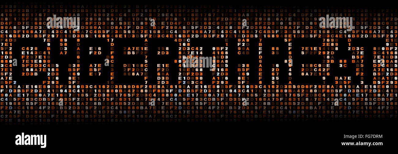 Cyber threat text on hex code illustration Stock Photo - Alamy