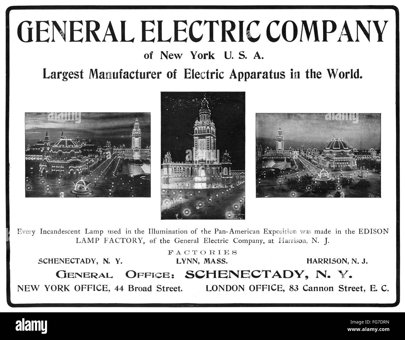 AD: GENERAL ELECTRIC, 1901. /nAmerican magazine advertisement for the ...