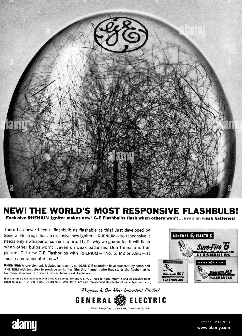 AD: FLASHBULB, 1962. /nAmerican advertisement for General Electric ...