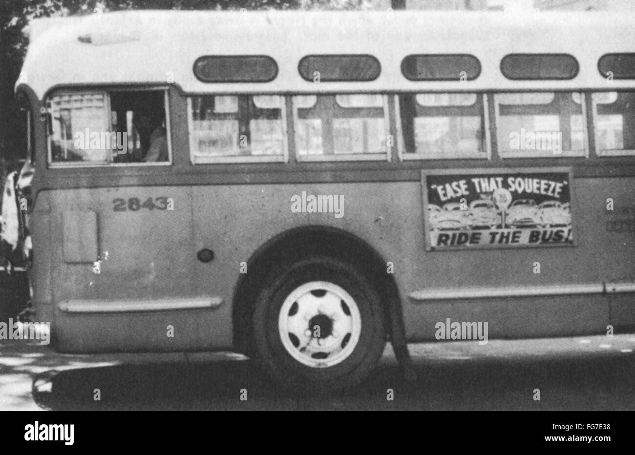 MONTGOMERY BUS BOYCOTT. /nAn empty bus in Montgomery, Alabama, during a ...