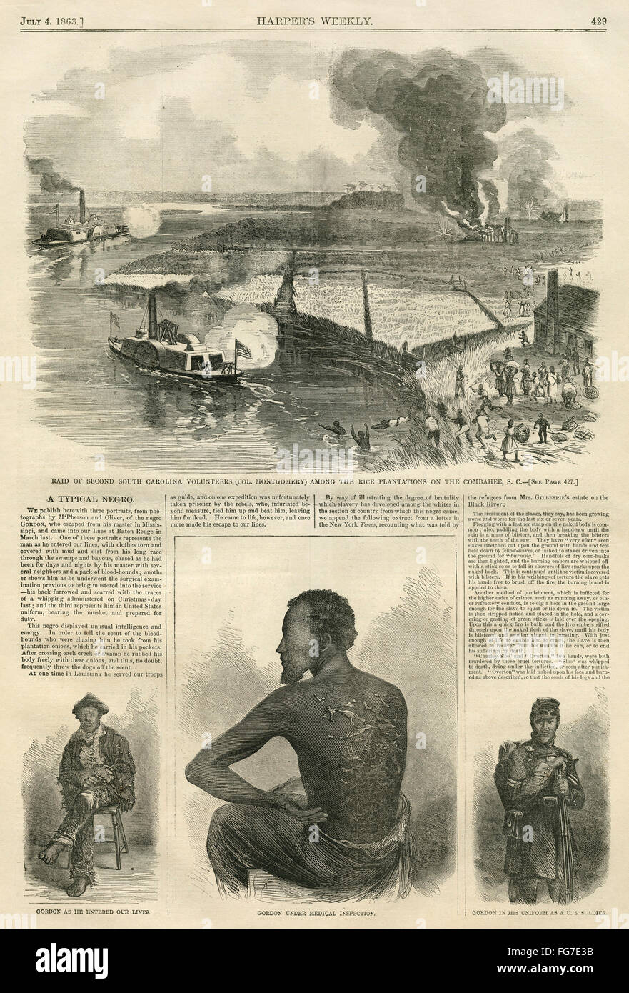 HARPER'S WEEKLY, 1863. /nA page from 'Harper's Weekly,' describing the ...