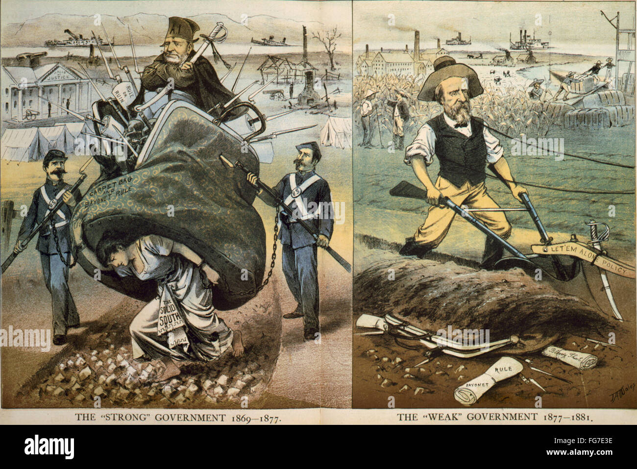 CARTOON: RECONSTRUCTION. /n'The "Strong" Government 1869-1877. The ...