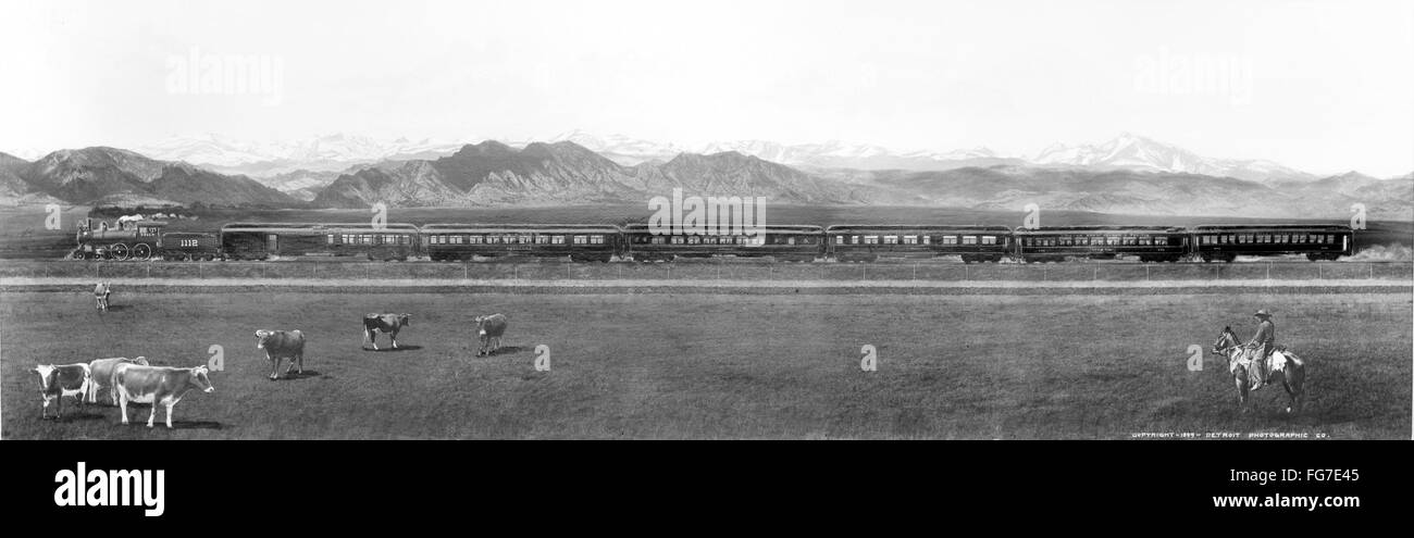 COLORADO: RAILROAD, 1899. /nRetouched panoramic photograph of a train ...