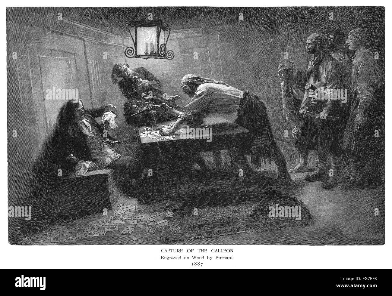 PYLE: PIRATES, 1887. /n'Capture of the Galleon.' Wood engraving after a ...