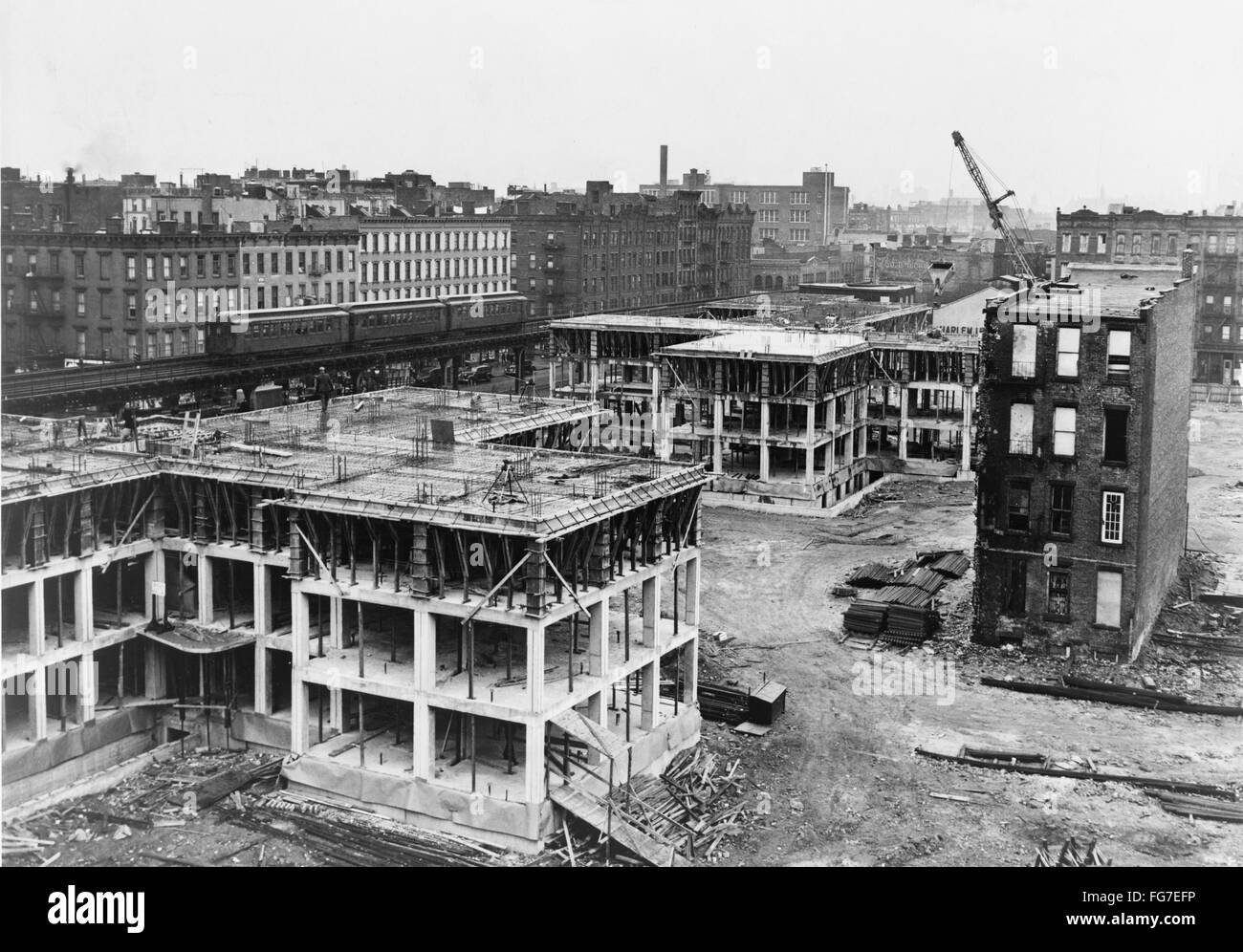 NEW YORK: EAST HARLEM. /nConstruction of the James Weldon Johnson ...