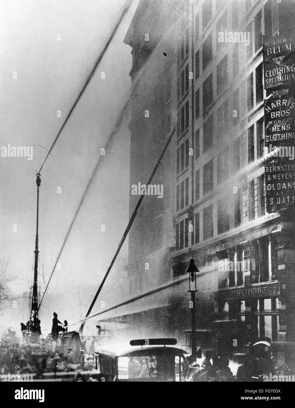 TRIANGLE FACTORY FIRE. /nFirefighters at the Triangle Shirtwaist ...