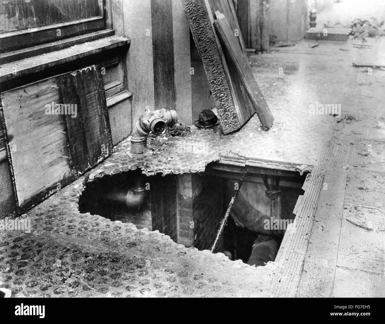 TRIANGLE FACTORY FIRE. /nA hole in the sidewalk made by the bodies of ...