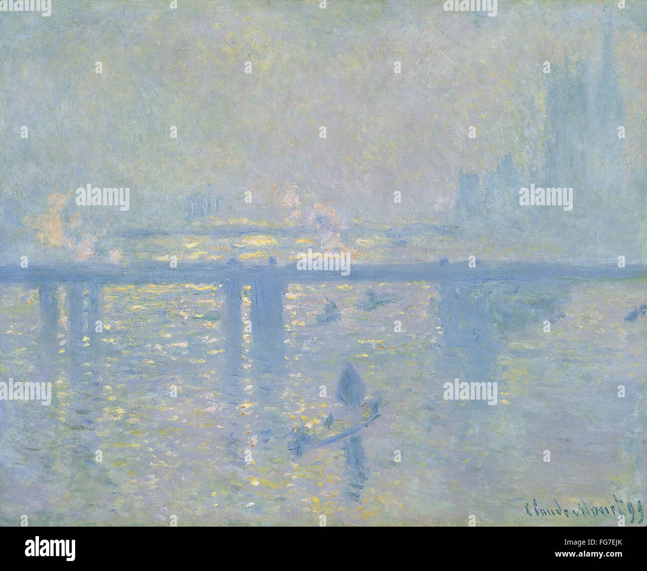 MONET: BRIDGE, 1899. /n'Charing Cross Bridge.' Oil on canvas, Claude ...