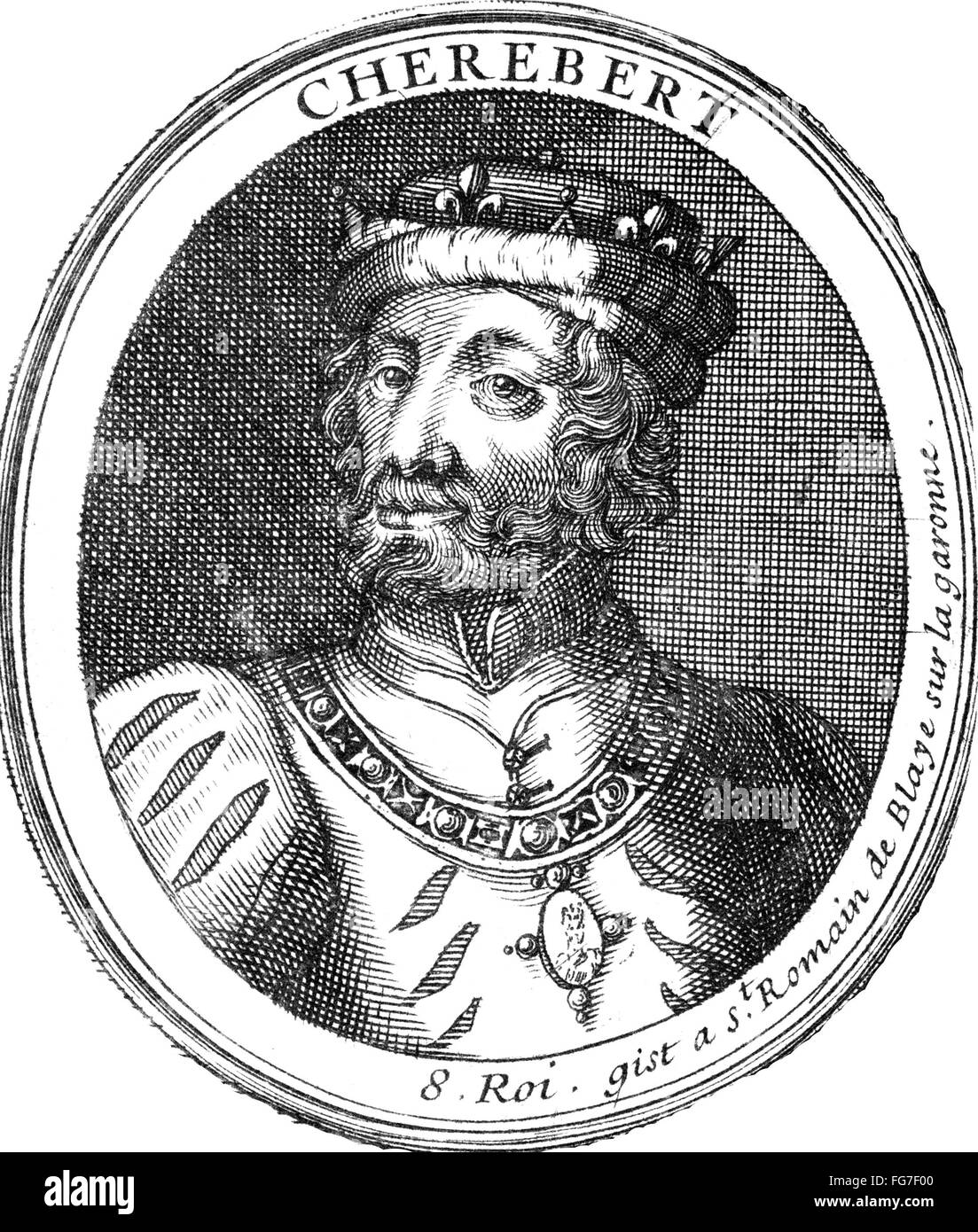 CHARIBERT I (c517-567). /nMerovingian King of Paris. Line engraving ...