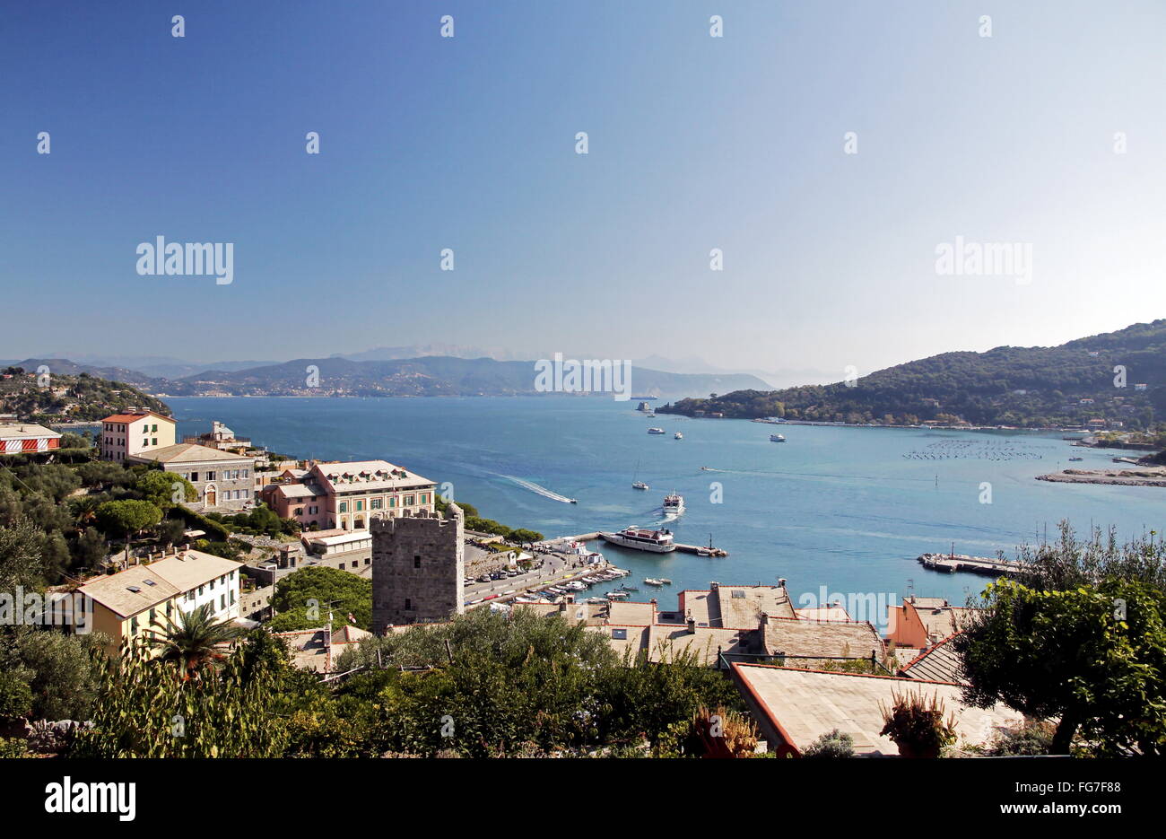 geography / travel, Italy, Liguria, Portovenere, view from the Castello ...