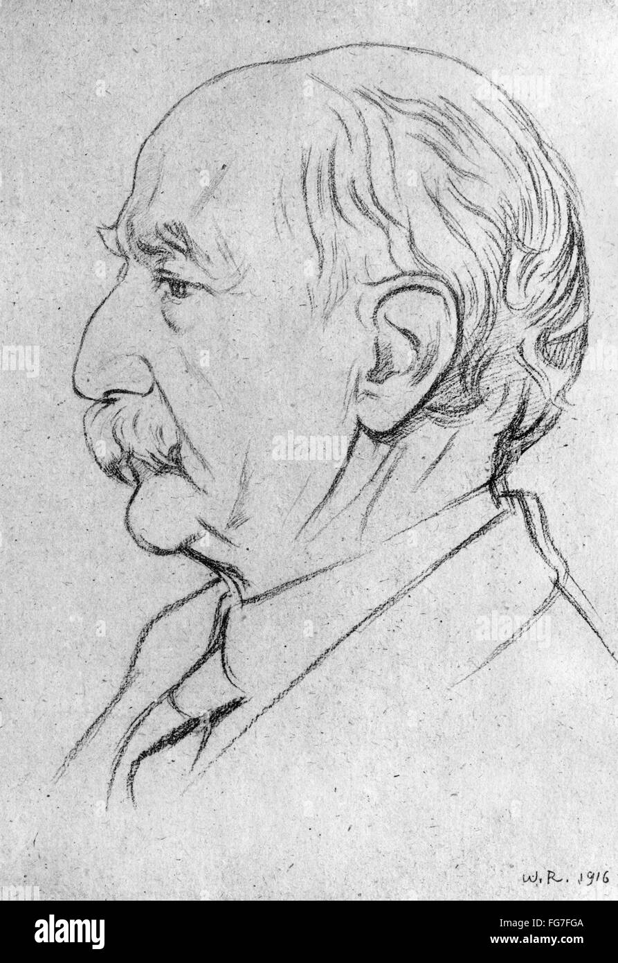 THOMAS HARDY (1840-1928). /nEnglish novelist and poet. Drawing by ...