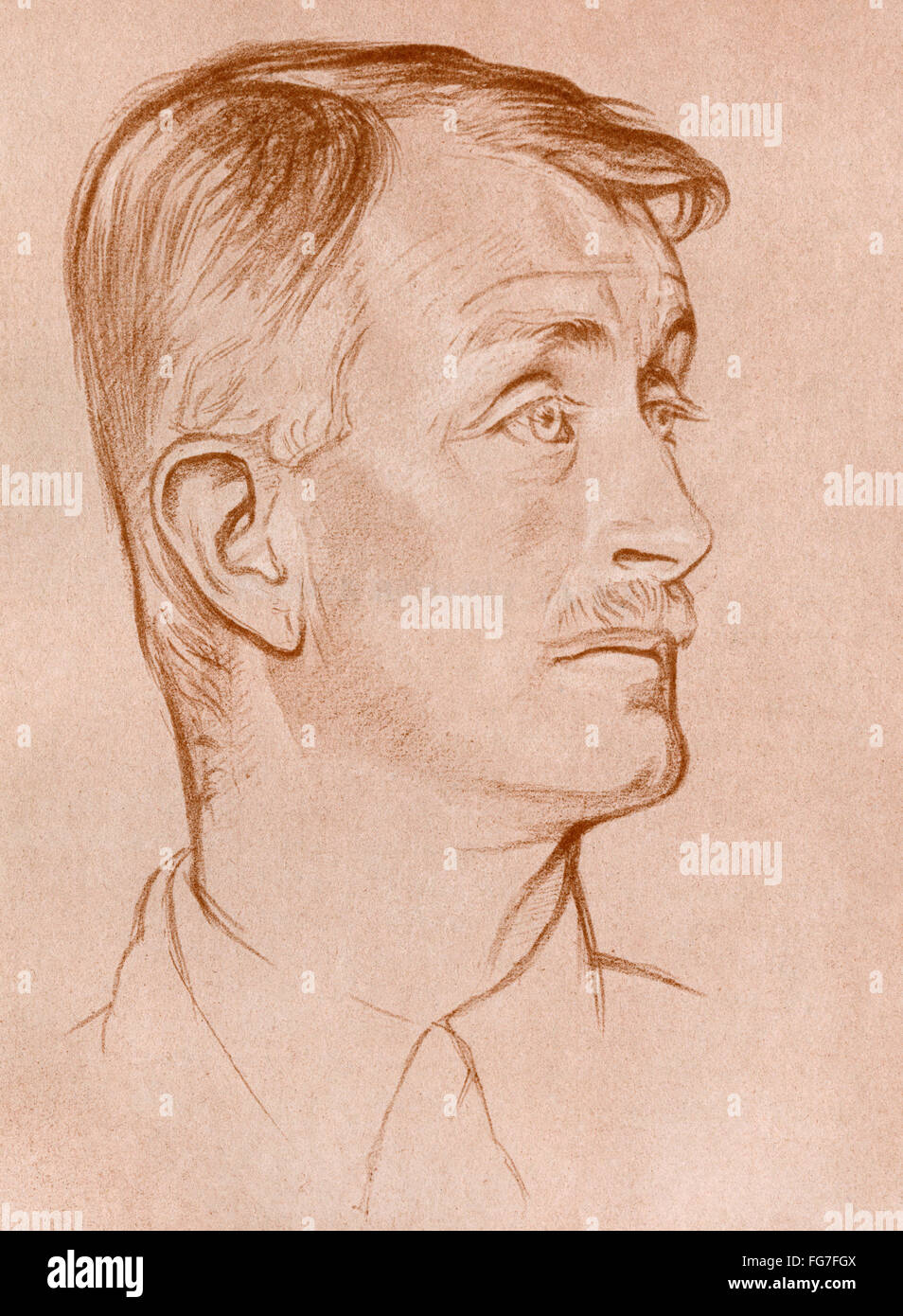 JOHN MASEFIELD (1878-1967)./nEnglish writer and poet. Drawing by ...