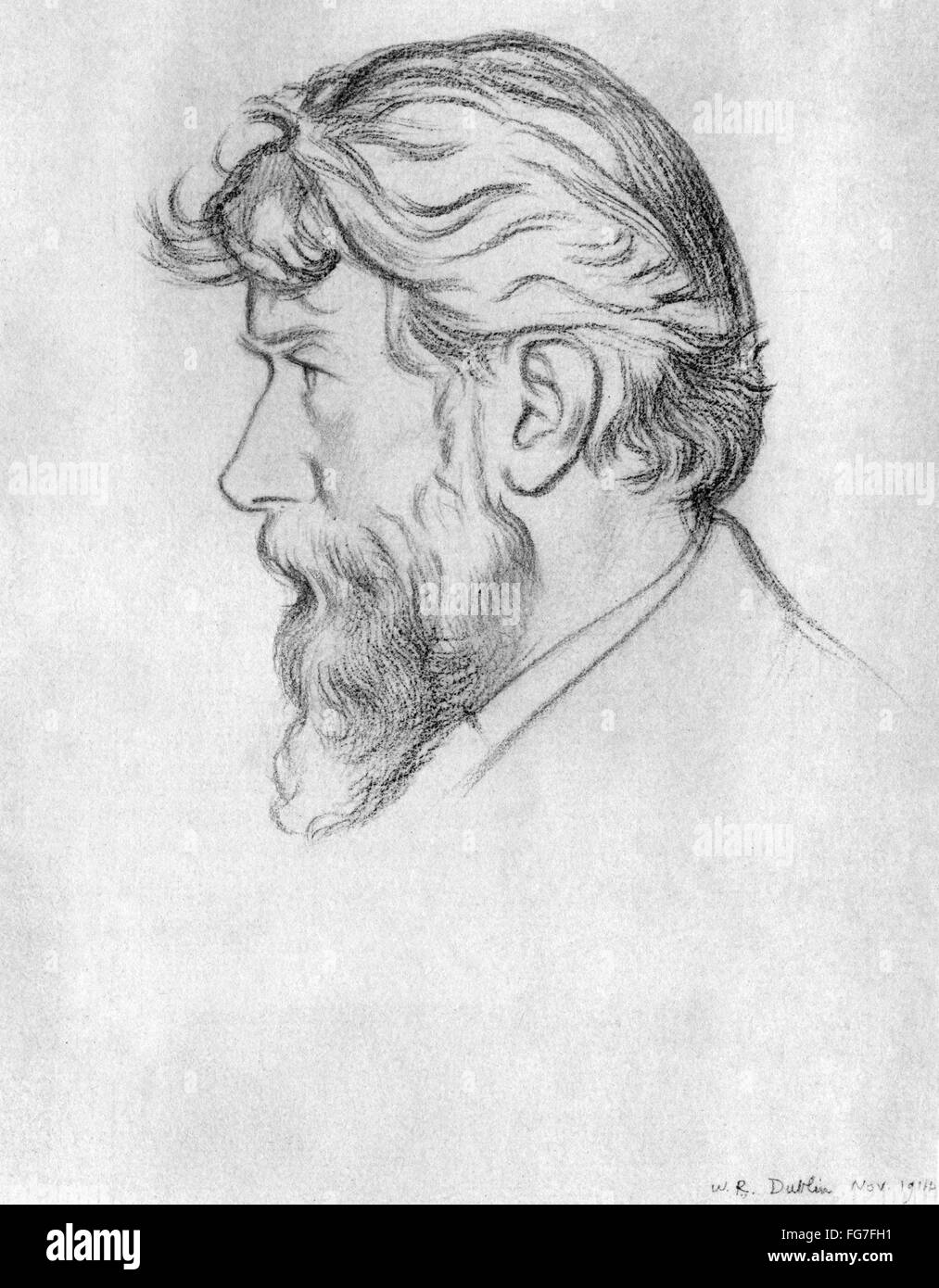 GEORGE WILLIAM RUSSELL /n(1867-1935). 'AE.' Irish writer. Drawing by ...