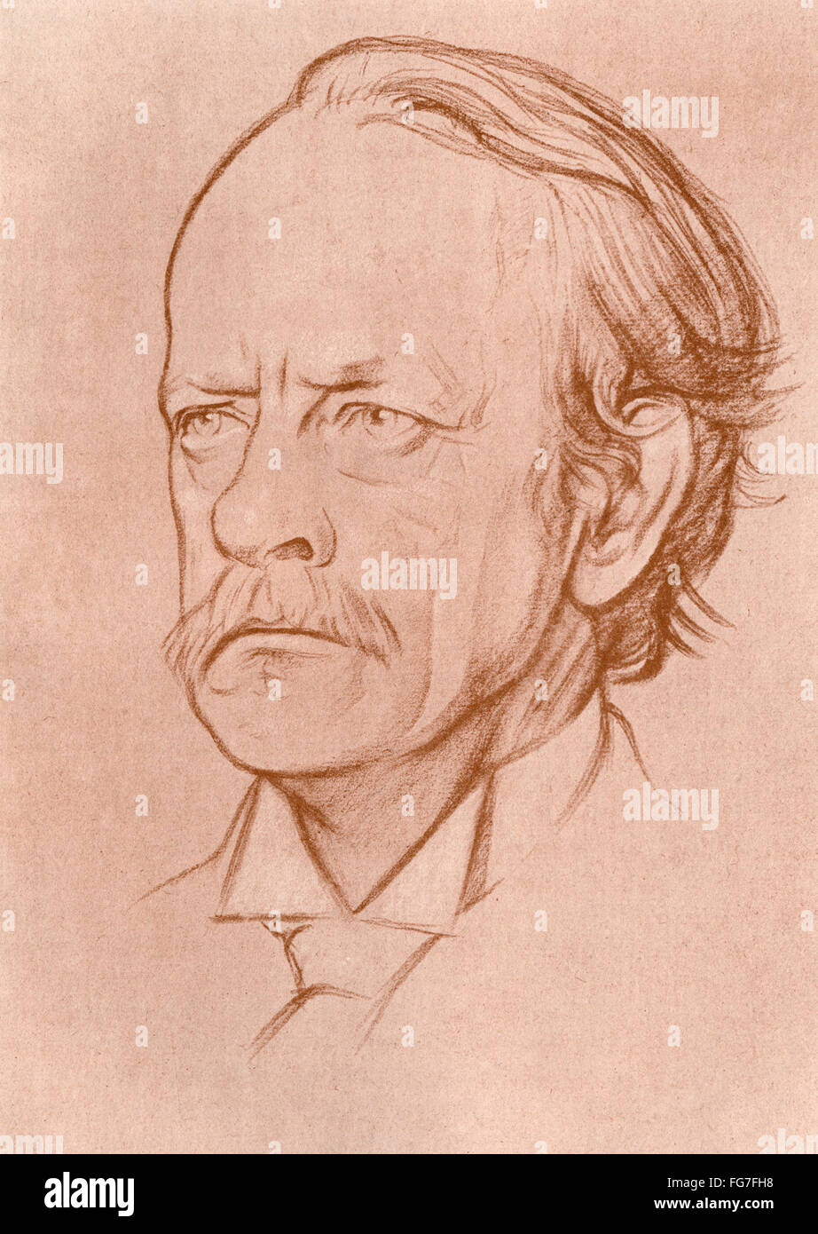SIR JOSEPH JOHN THOMSON /n(1856-1940). English physicist. Drawing by ...