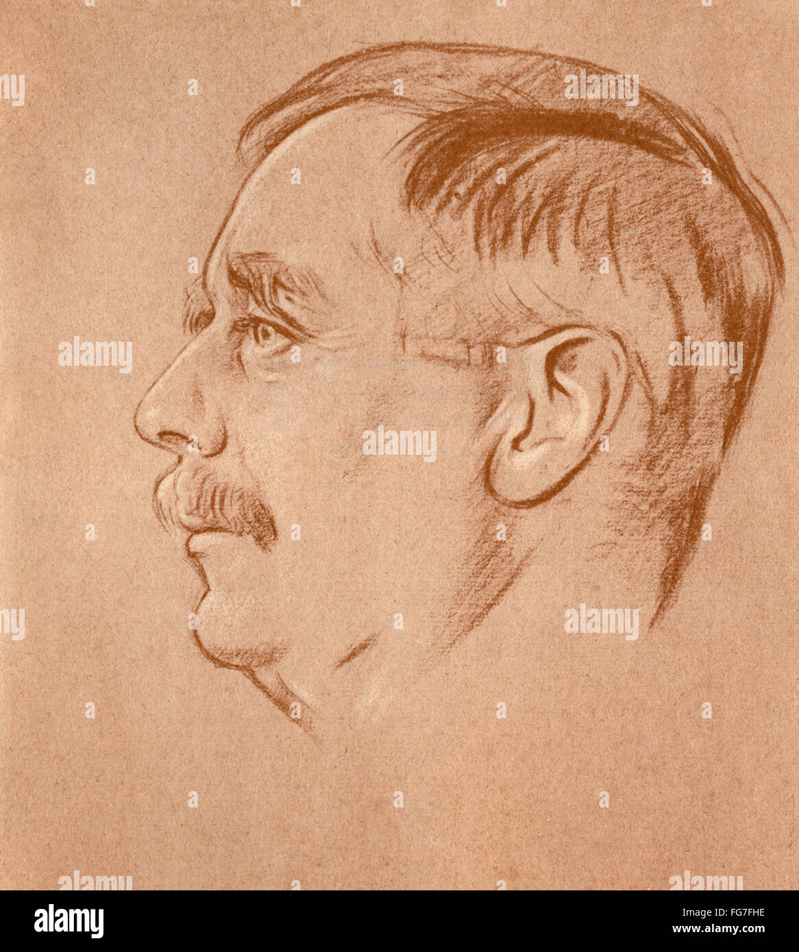 HERBERT GEORGE WELLS /n(1866-1946). English writer. Drawing by William ...