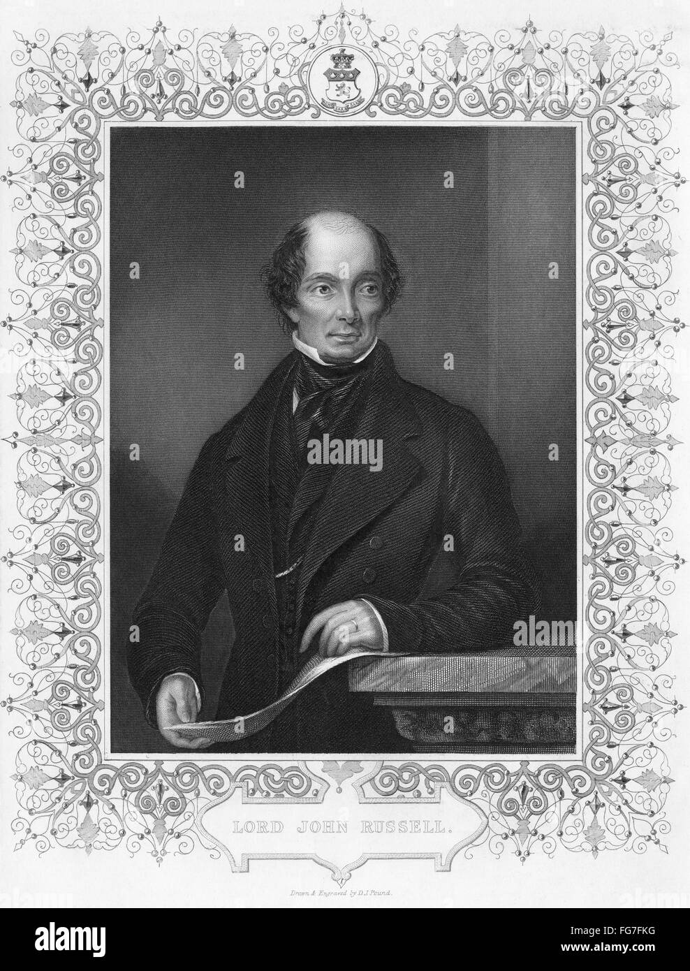 LORD JOHN RUSSELL /n(1792-1878). English statesman. Engraving by D.J ...