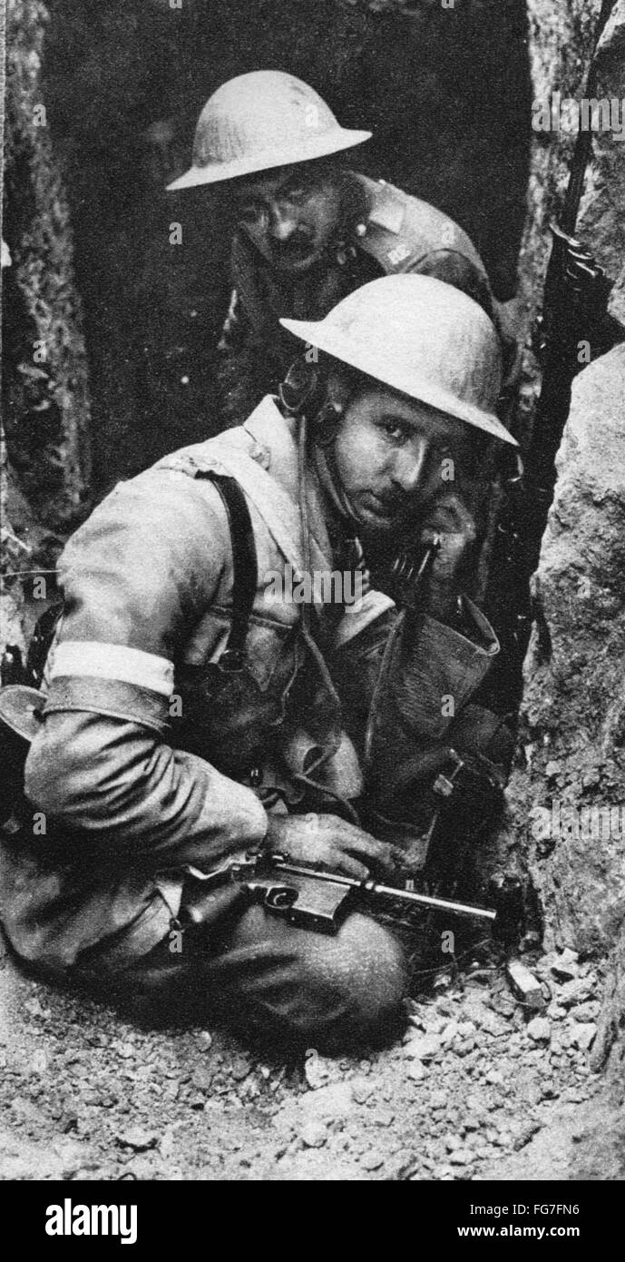 WORLD WAR I: TELEPHONE. /nA British signal officer listening in on a ...