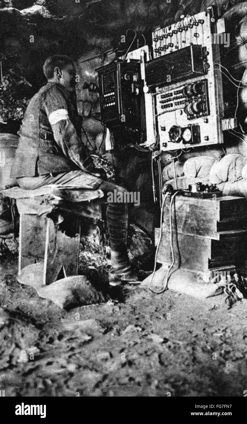 WORLD WAR I: TELEPHONE. /nA telephone operator receiving reports from ...