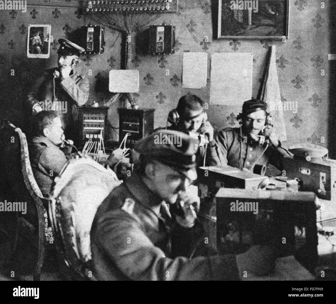 WWI: TELEPHONE OFFICE. /nGerman field telephone and telegraph office ...