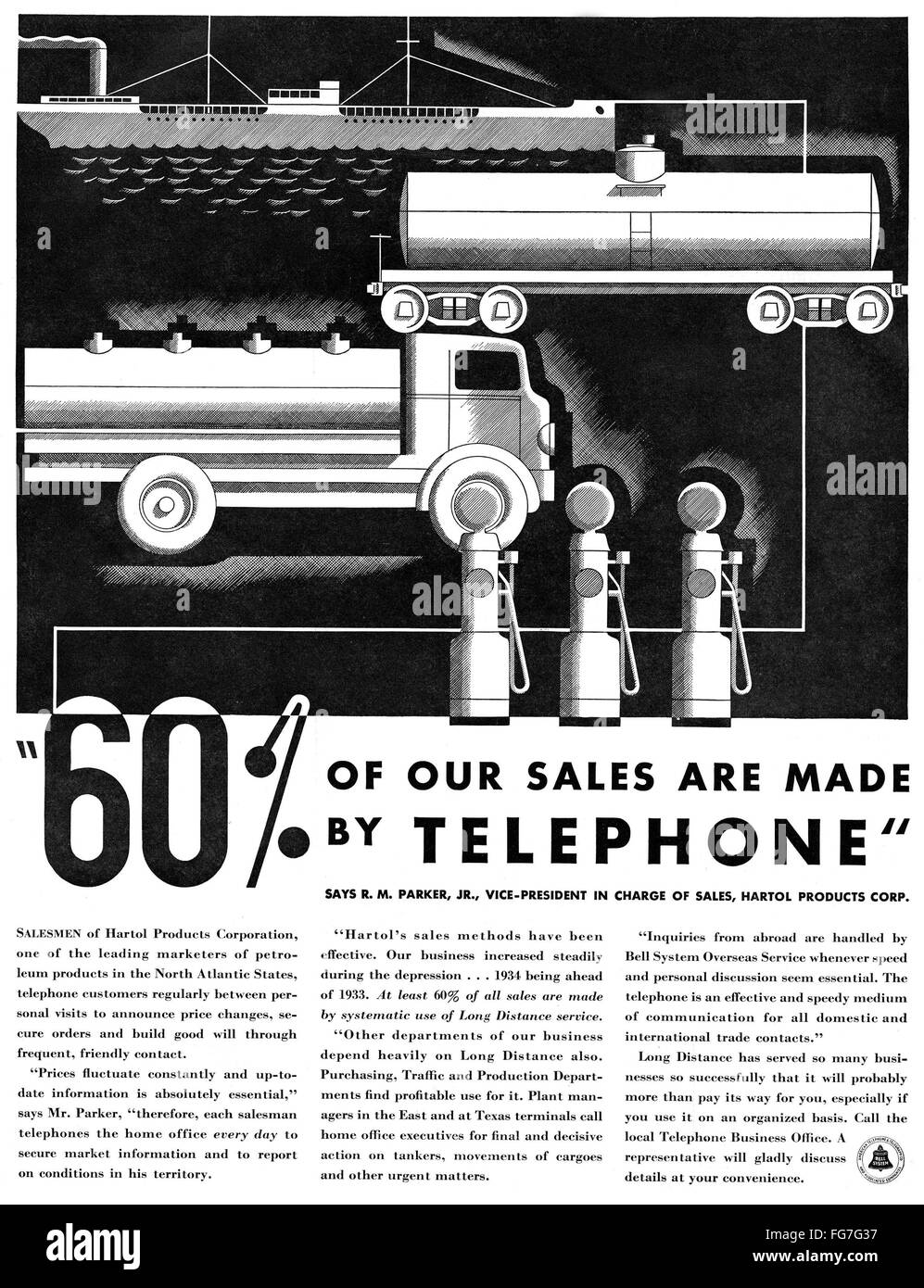 AD: BELL TELEPHONE, 1935. /nAmerican advertisement for Bell Telephone ...