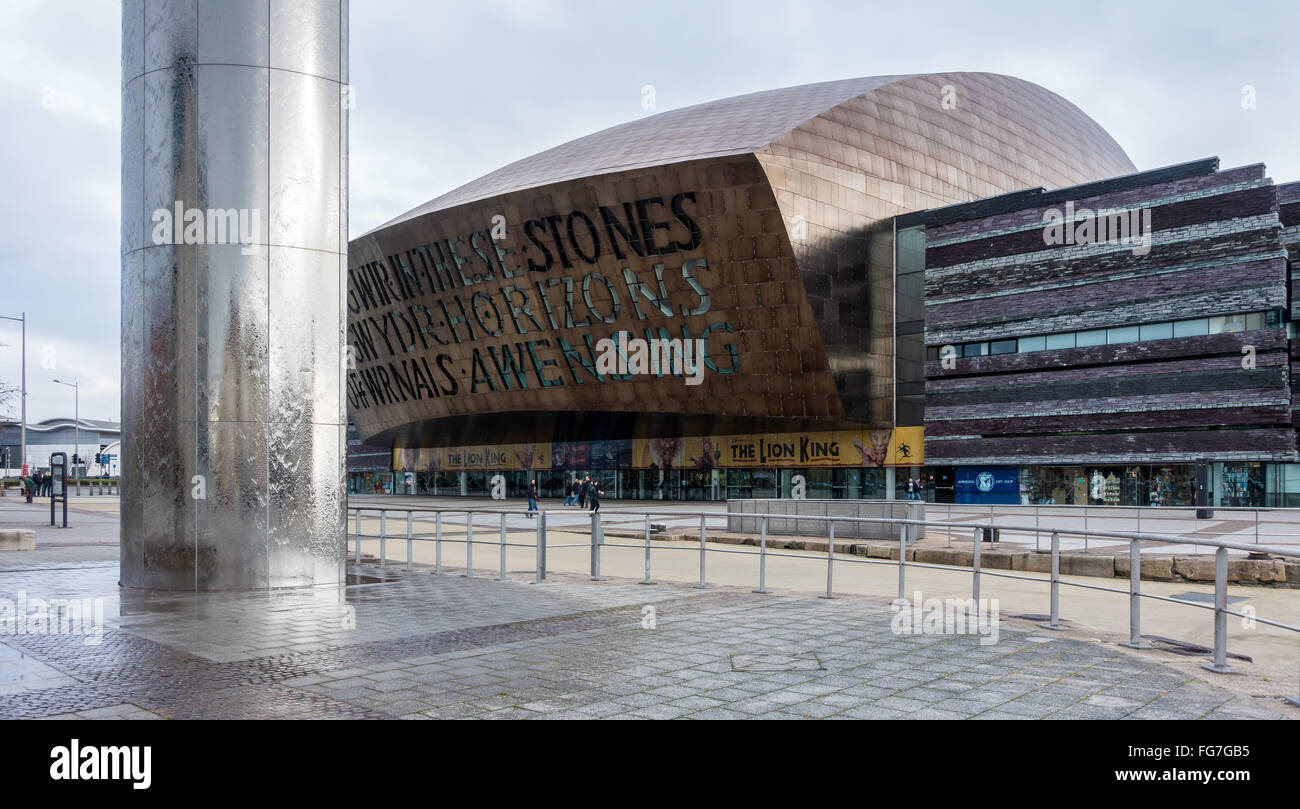 The Water Tower and Millennium in Cardiff Stock Photo - Alamy