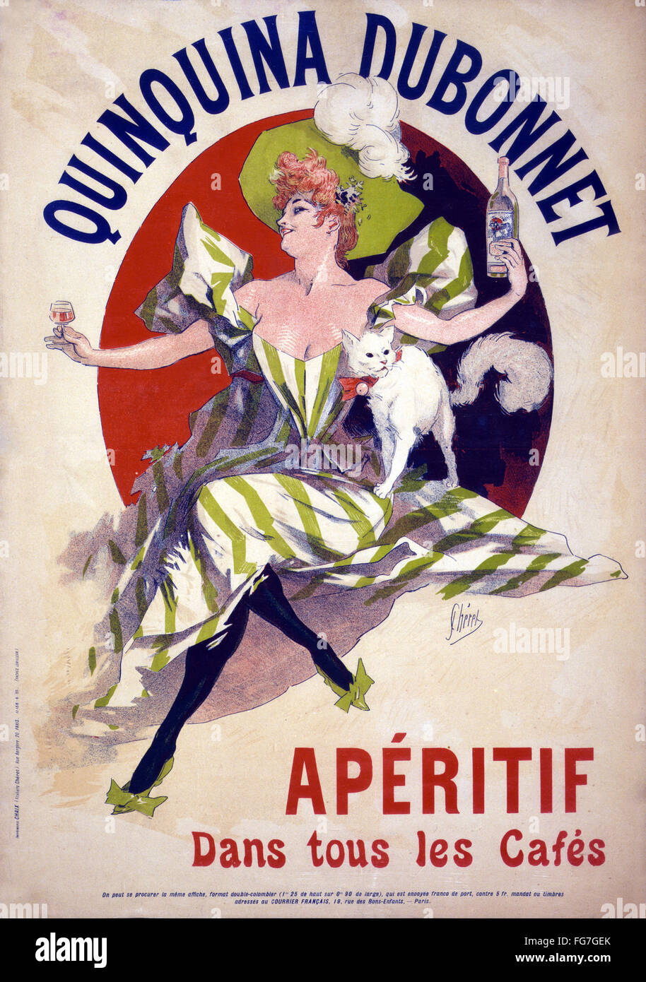 AD: ALCOHOL, 1895. /nAdvertisement for Quinquina Dubonnet aperitif ...