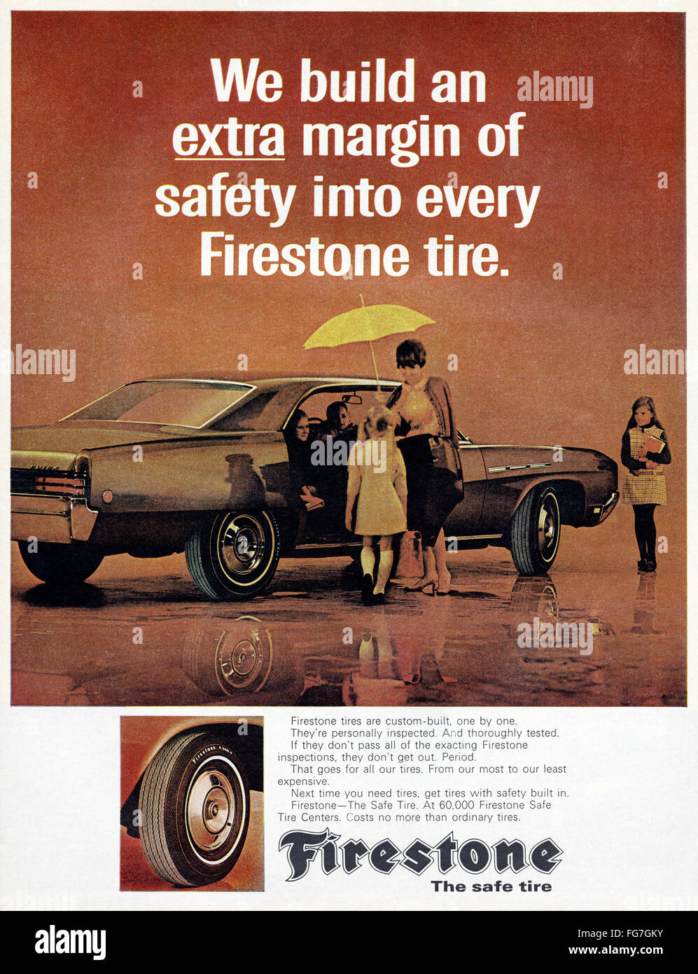 AD: FIRESTONE, 1968. /nAmerican advertisement for Firestone tires ...