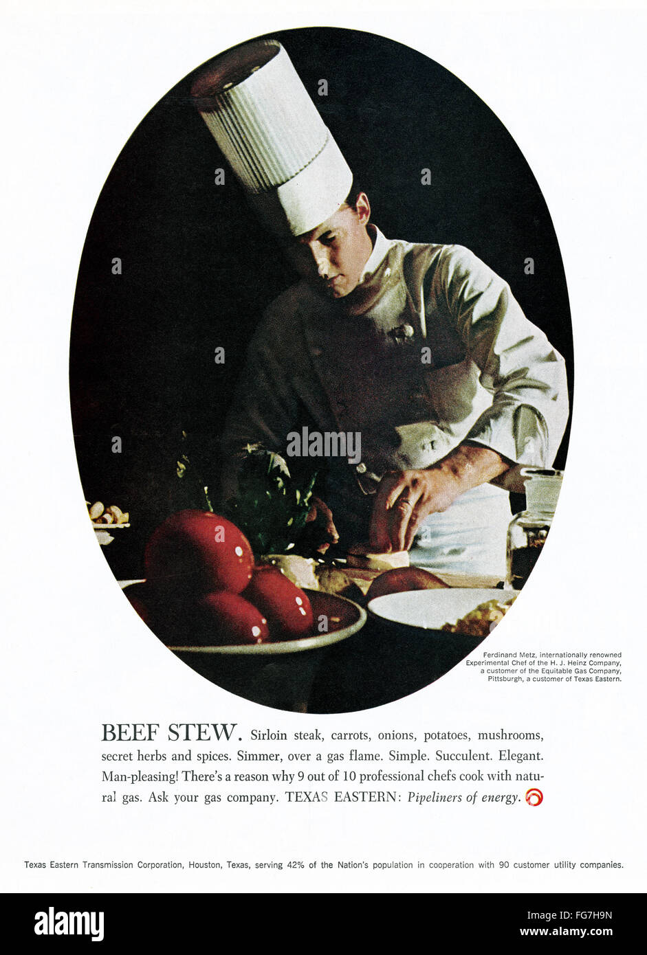 AD: NATURAL GAS, 1968. /nAmerican advertisement for cooking with ...
