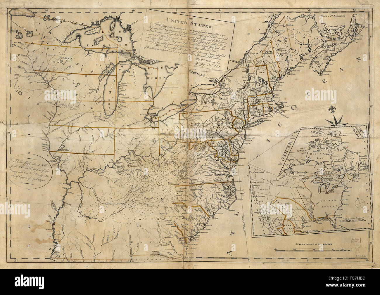 MAP: USA, 1783. /n'The United States according to the definitive treaty ...