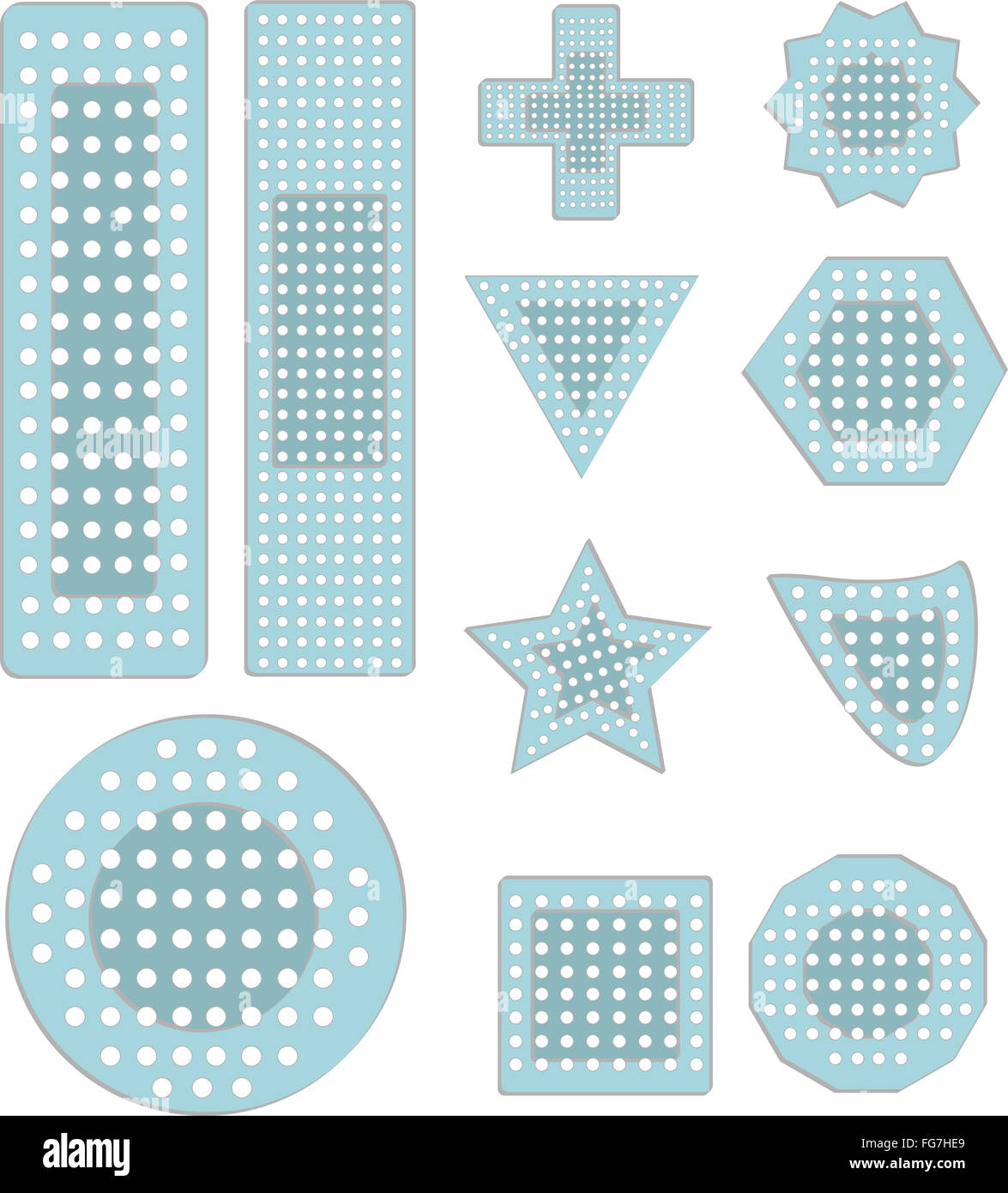 A collection bandaid icons in various shapes sizes Stock Photo - Alamy