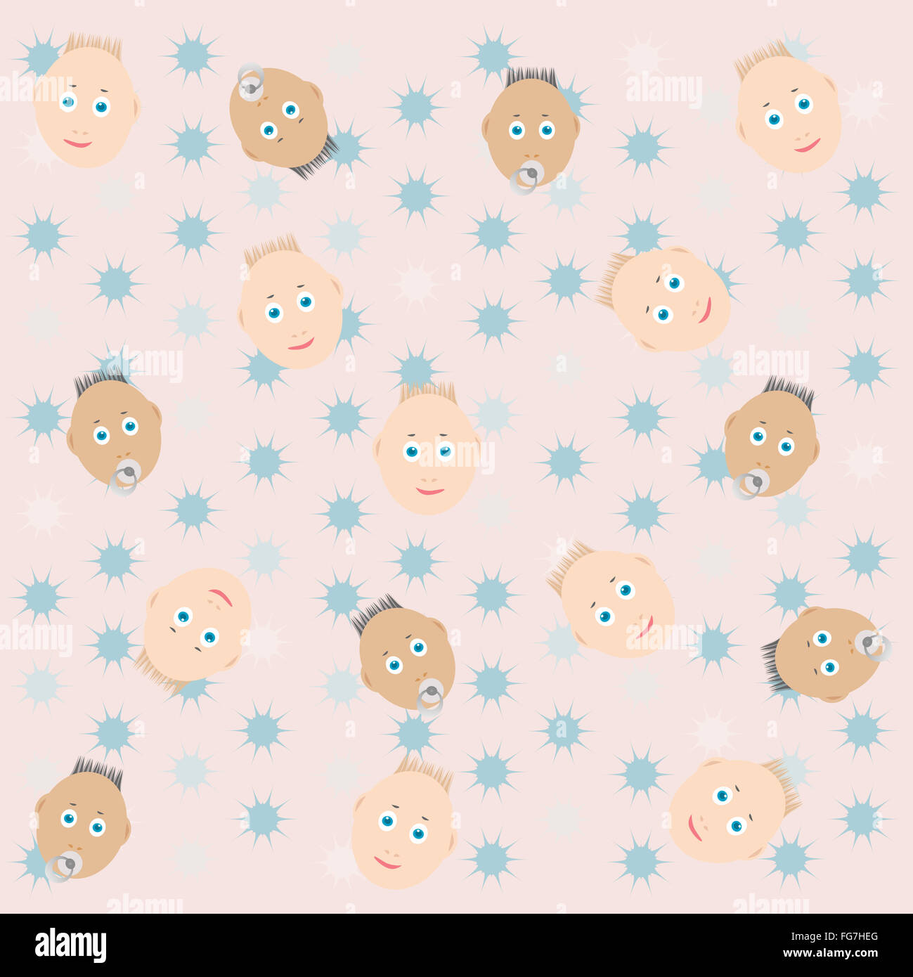 smile babies with pacifier greeting background Stock Photo - Alamy