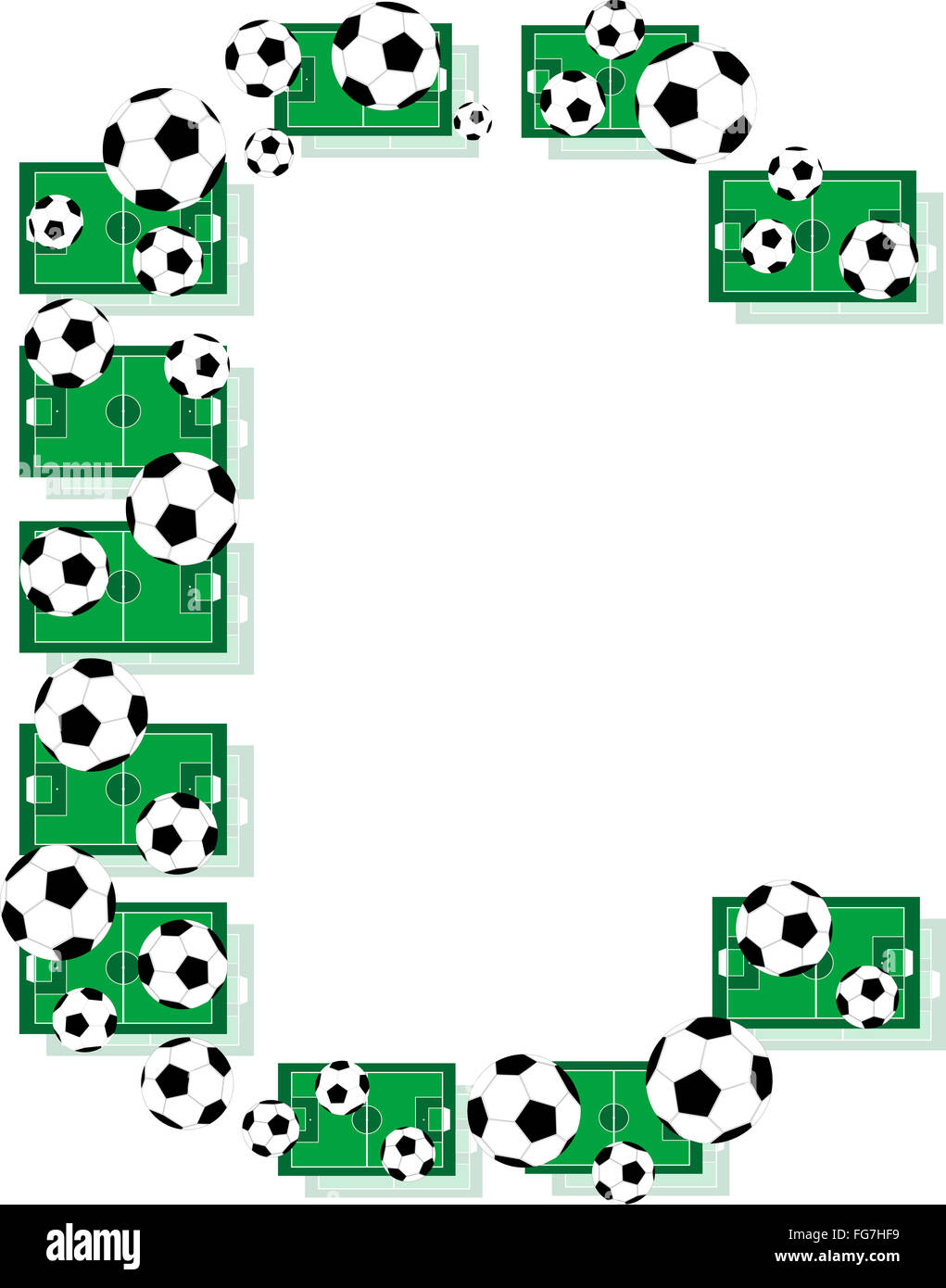 C, Alphabet Football letters made of soccer balls and fields Stock ...