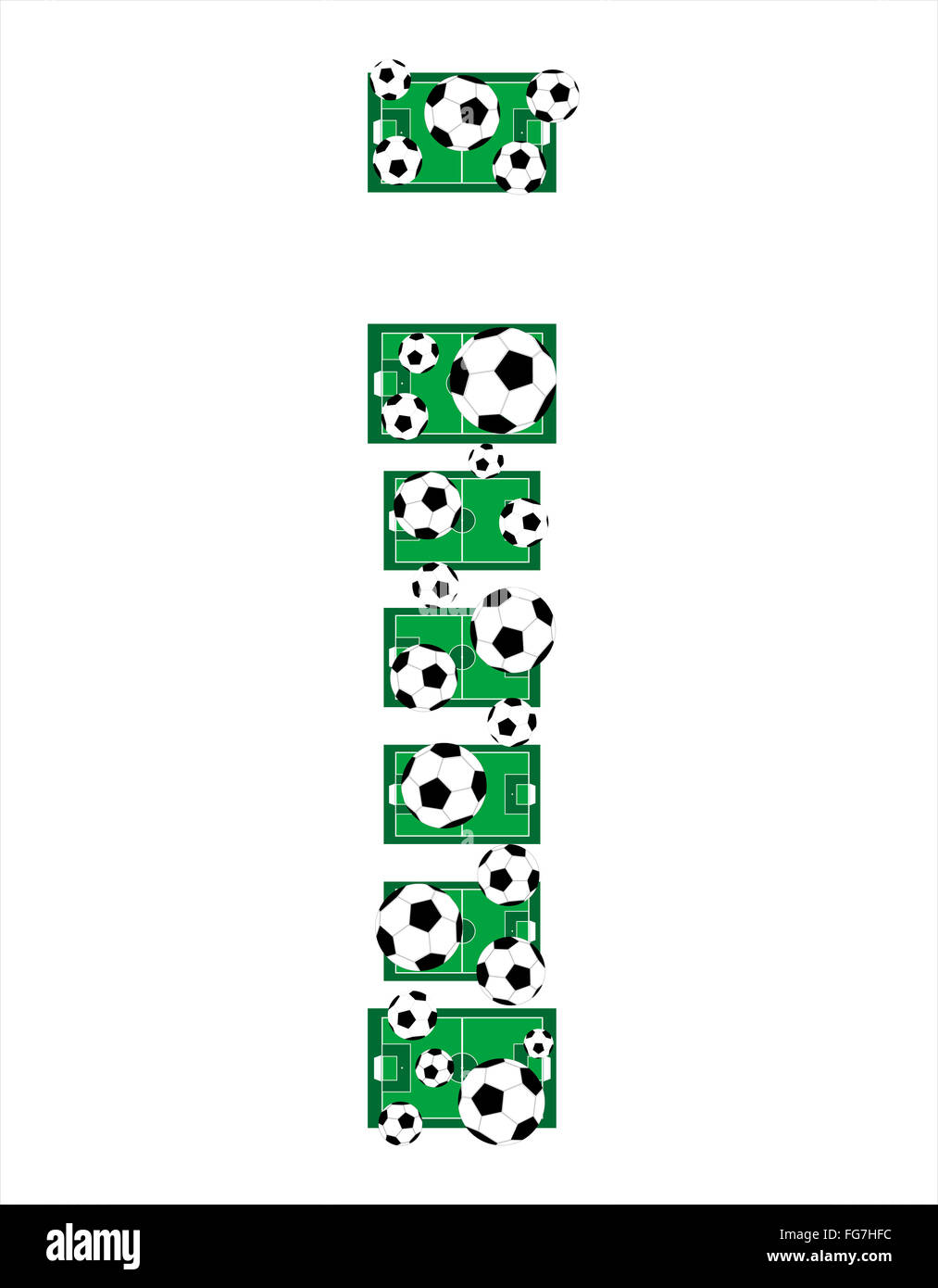I, Alphabet Football letters made of soccer balls and fields Stock ...