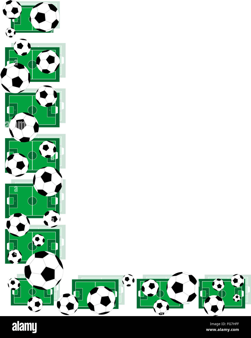 L, Alphabet Football letters made of soccer balls and fields Stock ...