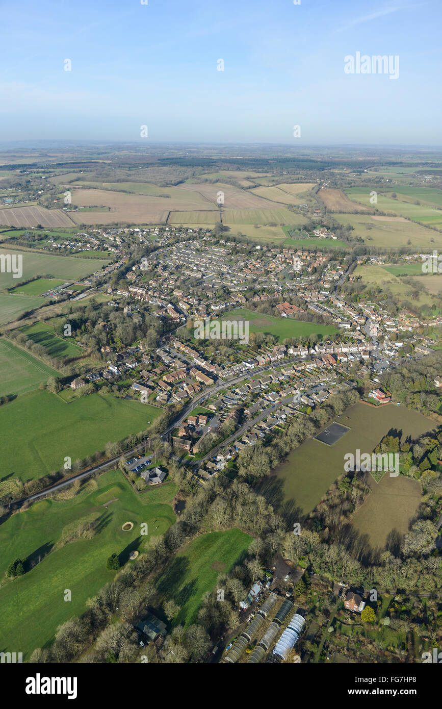 An aerial view of the Kent village of Lyminge Stock Photo - Alamy