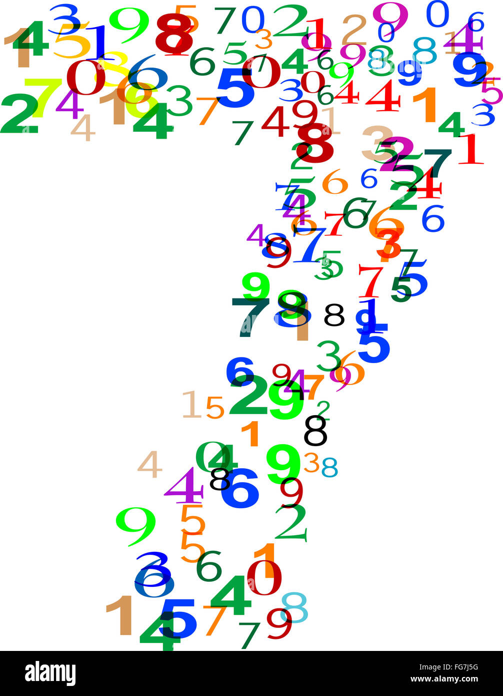 Number Seven 7 made from many colorful numbers Stock Photo - Alamy