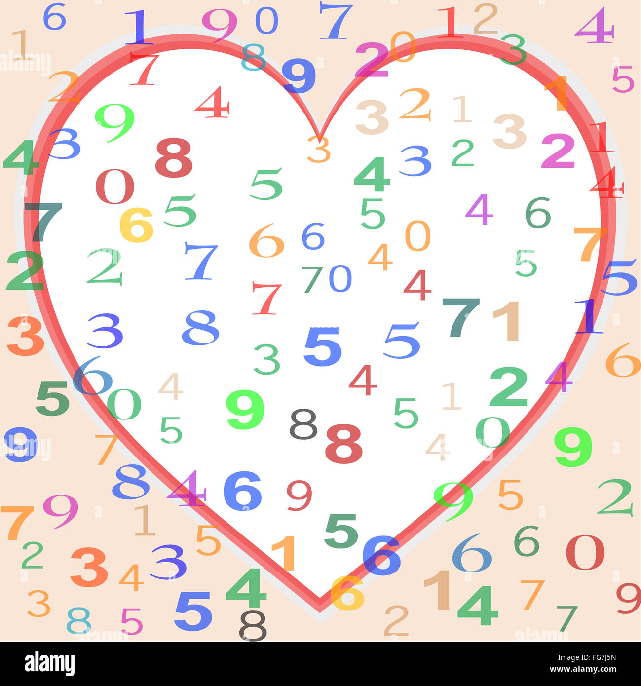 background made from colorful numbers with heart Stock Photo - Alamy