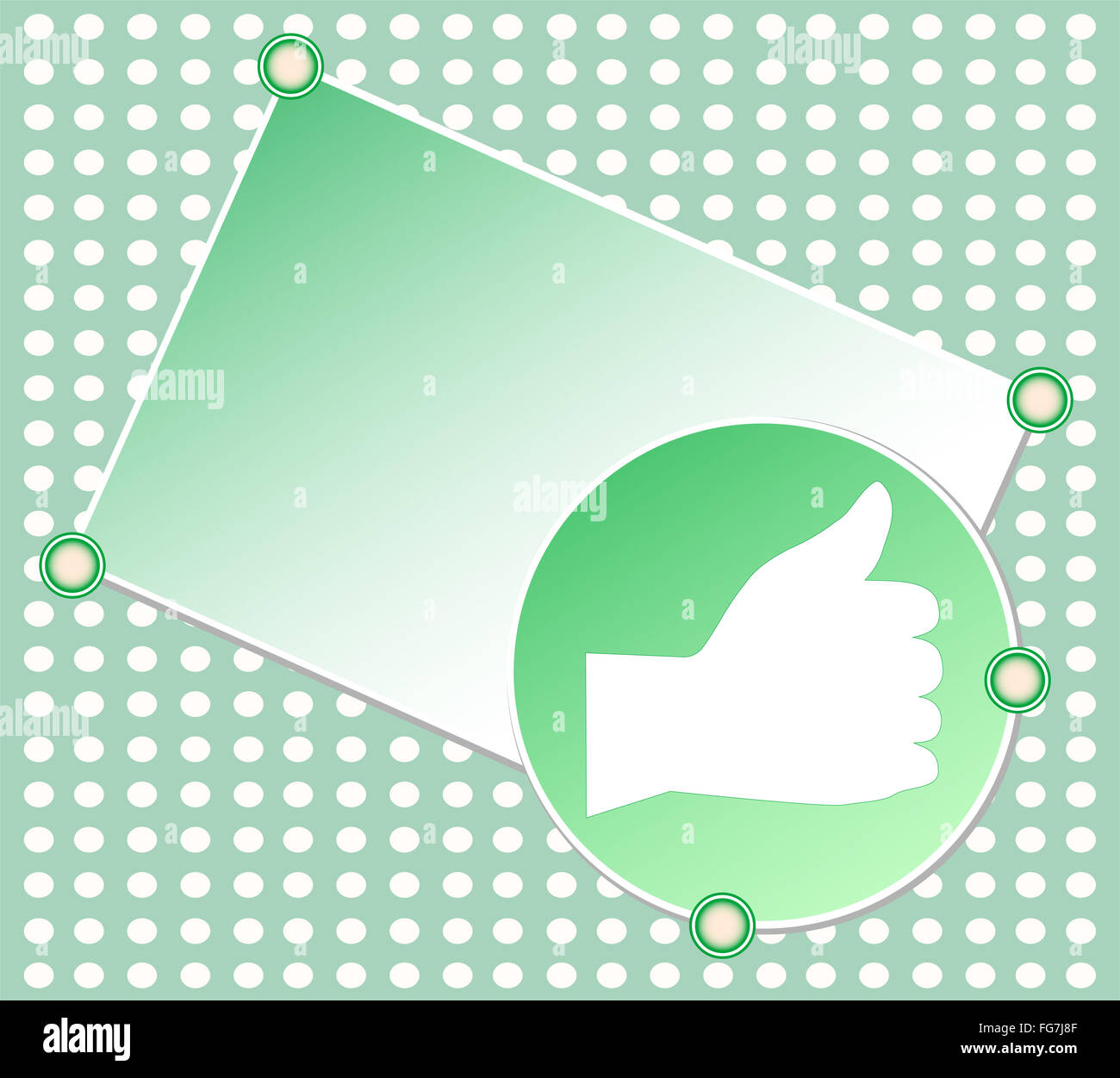 Green OK hand sign blank vector card Stock Photo - Alamy