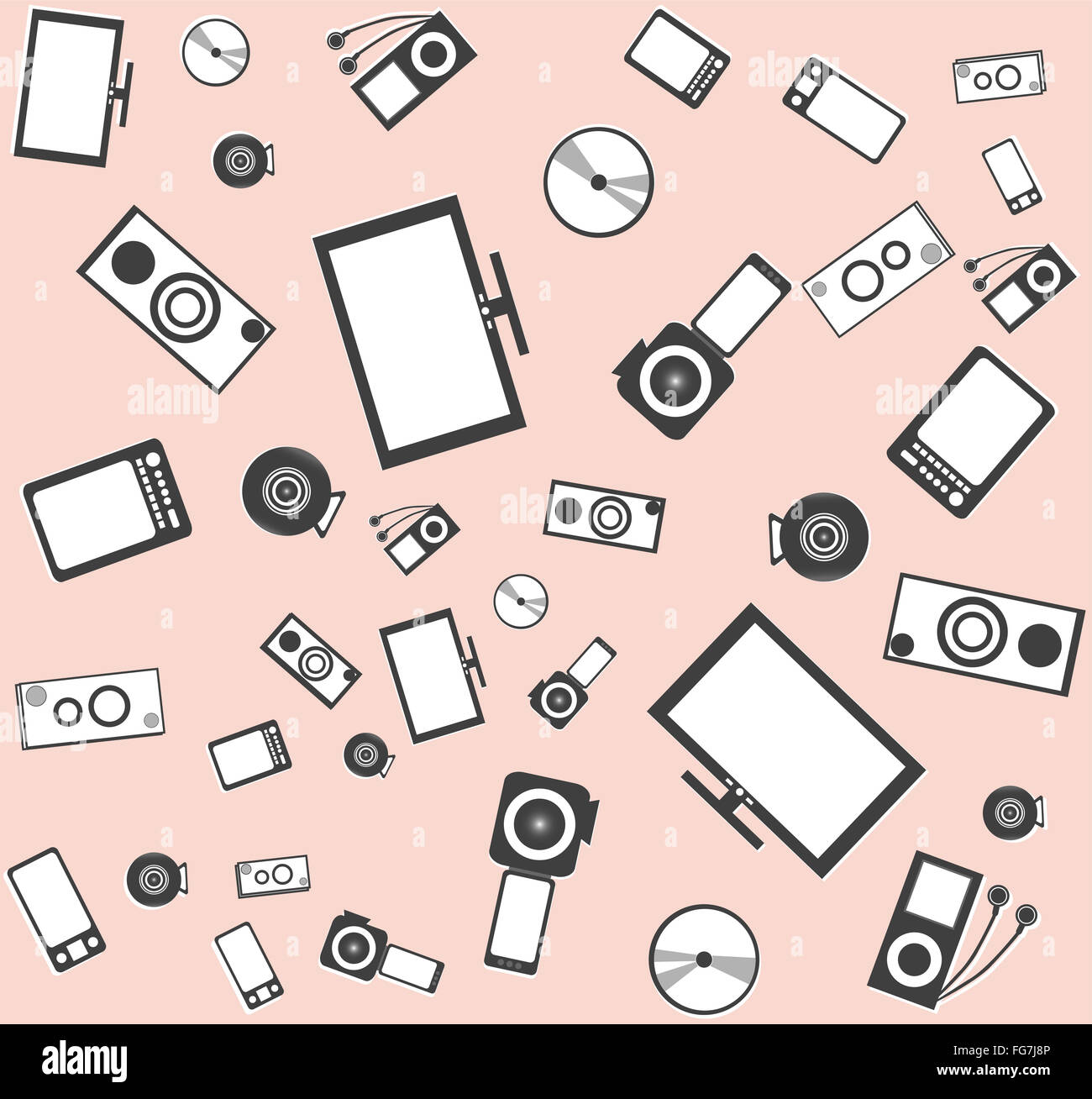 Electronic background texture from many objects Stock Photo - Alamy