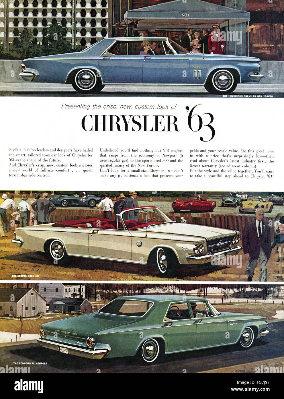 AD: CHRYSLER, 1962. /nAmerican advertisement for Chrysler. Illustration ...