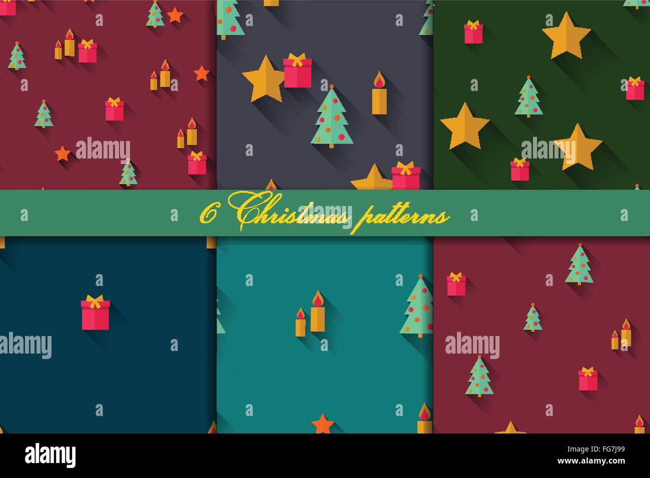 Christmas seamless pattern set Stock Vector Image & Art - Alamy