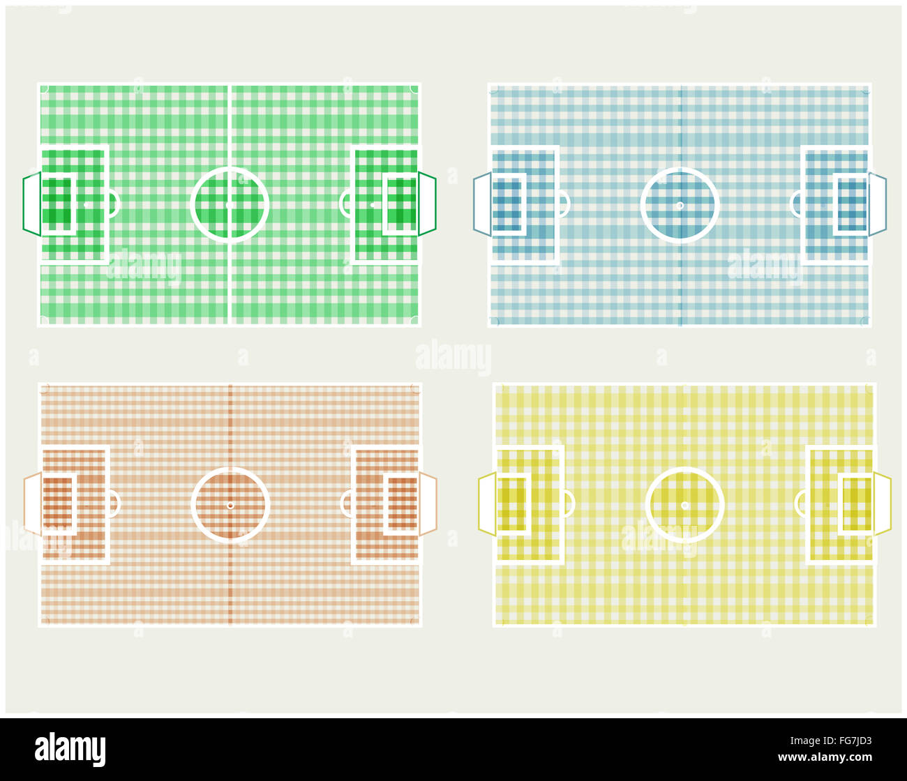Set of different colors Football Fields vector Stock Photo - Alamy