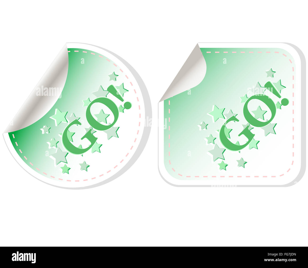 GO vector label for design isolated on white Stock Photo - Alamy