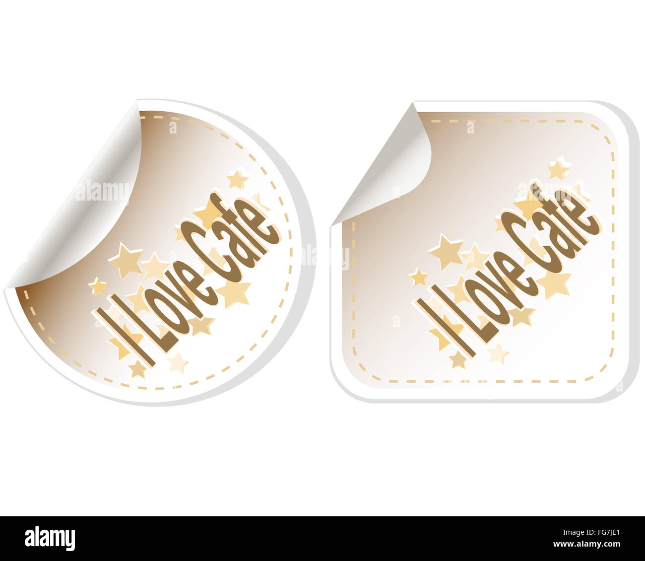 I love cafe stickers set for restaurant Stock Photo - Alamy