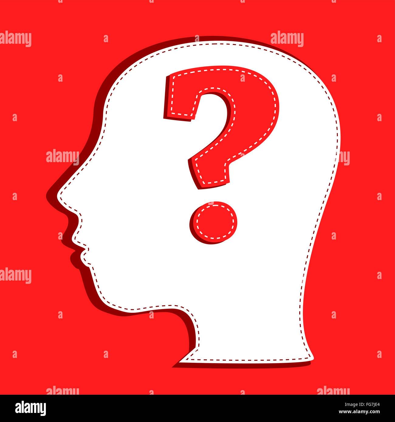 Human head with question mark symbol Stock Photo - Alamy